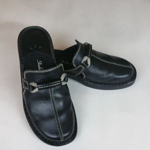 Studio Works | Shoes | Studio Works Jessie Black Leather Mules Clogs 6 ...
